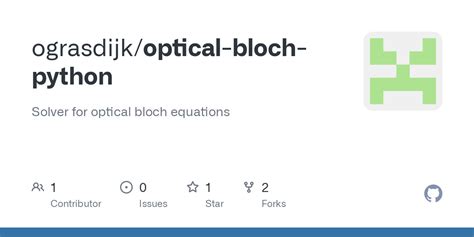 GitHub Ograsdijk Optical Bloch Python Solver For Optical Bloch Equations