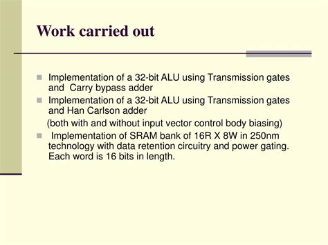 Ppt Various Power Gating Techniques To Reduce Power Dissipation In Various Macros Of