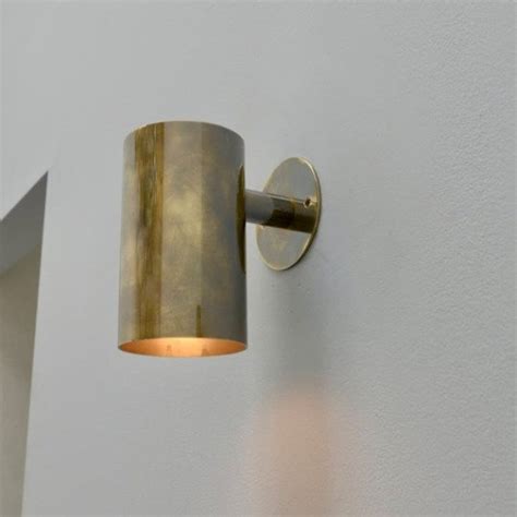 Brass Cylinder Wall Sconce Mid Century Italian Lighting Etsy