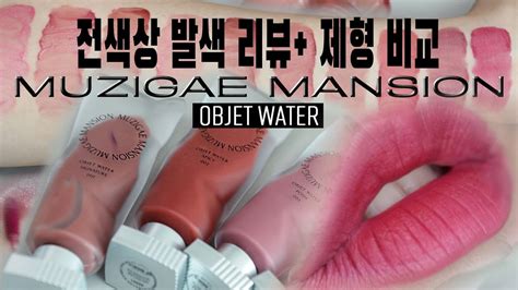 무지개맨션 오브제 워터🌈전 색상 발색 리뷰비슷한 워터블러틴트 제형비교 Youtube