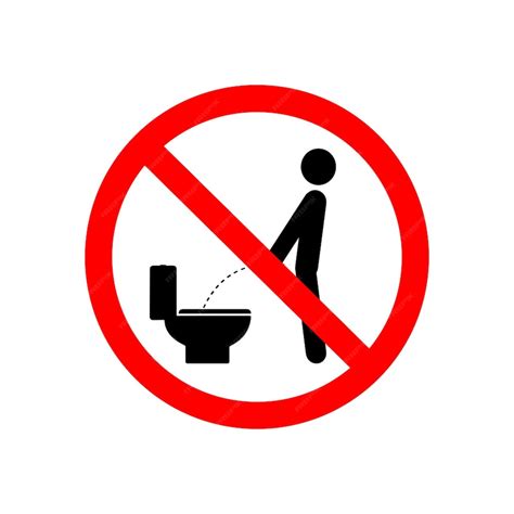 Premium Vector Do Not Urinate While Standing Go To The Toilet While