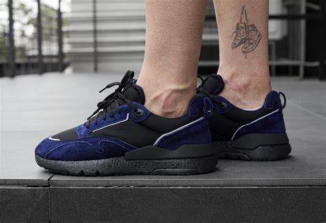 Кросівки чоловічі Staff Navy Reflective темно сині рефлективні з логотипом стильні замшеві ціна