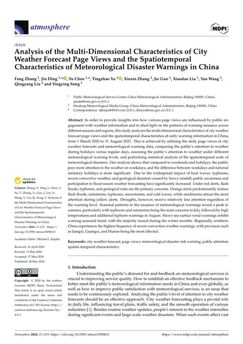 Pdf Analysis Of The Multi Dimensional Characteristics Of City Weather Forecast Page Views And