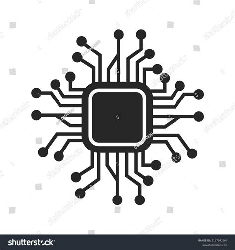 Cpu Chip Technology Vector Digital Electronic Stock Vector Royalty