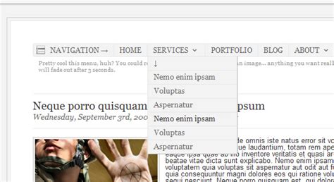 Hidden Jquery Drop Down Menu For Minimalist Design Web Kreation