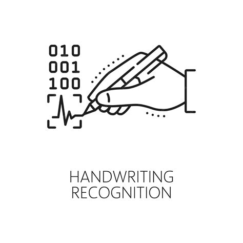 Premium Vector Handwriting Biometric Identification Line Icon