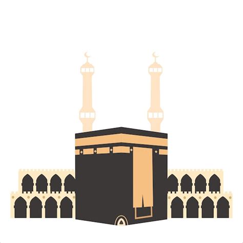 이슬람 카바 Vectpr 일러스트레이션 프리미엄 벡터