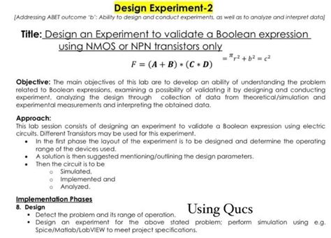 solved design experiment 2 [addressing abet outcome b