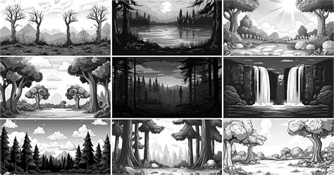 Background Vintage Cartoon Forest 1 2d Environments Unity Asset Store