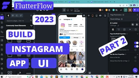 flutterflow new 2023 build instagram ui part 2 youtube