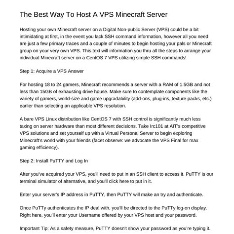 Methods To Host A Vps Minecraft Servervljrs Pdf Pdf Docdroid