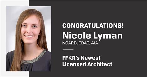 Nicole Lyman Receives Architecture License Ffkr Architects
