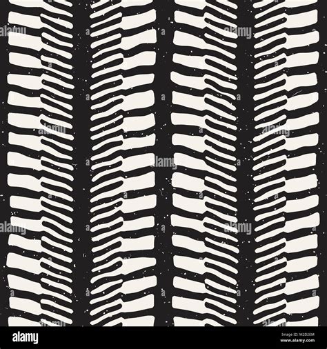 Hand Drawn Style Seamless Pattern Abstract Geometric Tiling Background In Black And White