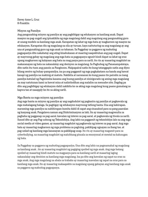 Refelction Paper 2 Esp Pdf