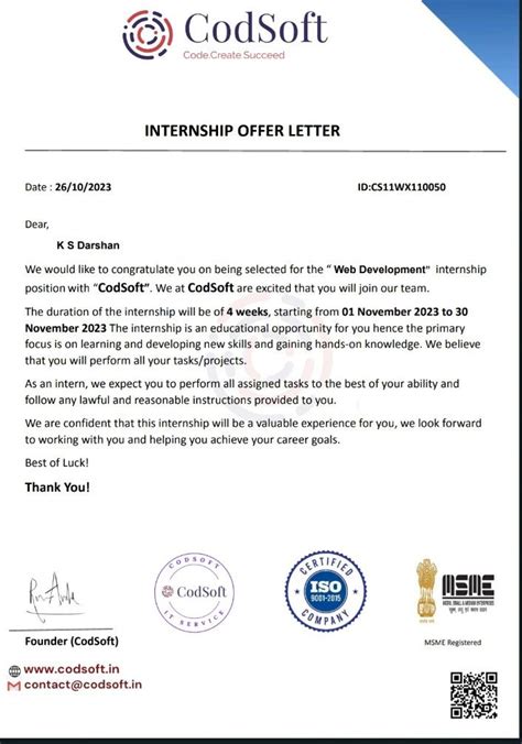 darshan k s on linkedin codsoft codsoftinternship webdevelopment