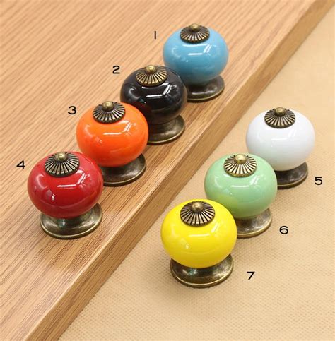 Multi Color Knobs Drawer Knob Dresser Knobs Ceramic Knobs Etsy