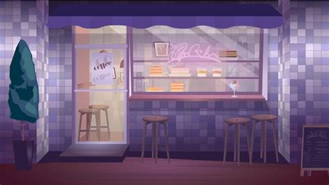 Premium Vector Concept Coffee Shop A Flat Cartoon Design Background