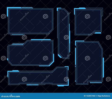 Hud Frames Futuristic Modern User Interface Elements Hud Control Panel Stock Vector