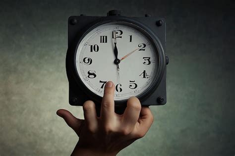 Premium Photo Relativity Of Time Clock With Variablespeed Hands
