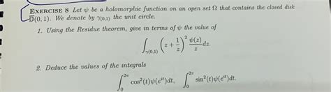 Solved Exercise 8 Let Y Be A Holomorphic Function On An Open