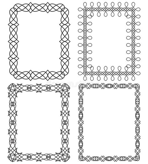 4 Rectangular Geometric Frames Vector Illustration Stock Vector Illustration Of Rectangular