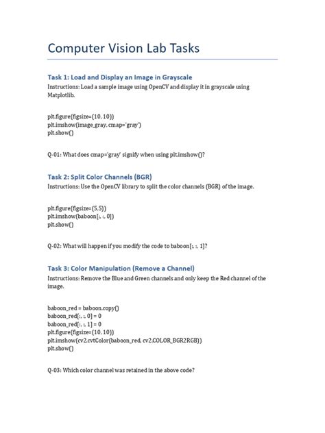 Computer Vison Lab Task Pdf Artistic Techniques Multidimensional Signal Processing