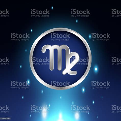 점성술 조디악 처녀 자리 기호는 밝은 은색으로 주위에 있습니다 점성술 조디악 표지판의 빛나는 컬렉션 빛나는 밝은 조명 별 빛나는