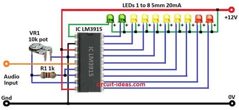 Simple Audio Level Indicator Circuit Using Ic Lm3915 Circuit Ideas For You