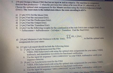 1 50 Pts Design A Moore Fsm That Has An Input W