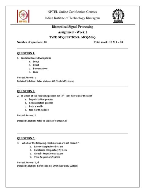 Noc23 Ee49 Assignment Week01 V01 Pdf Electroencephalography Skeletal Muscle