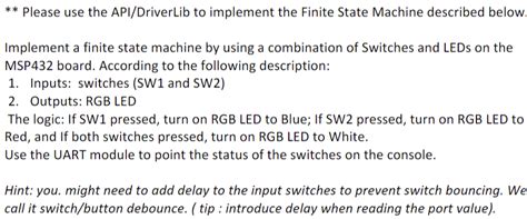 solved please use the api driverlib to implement the