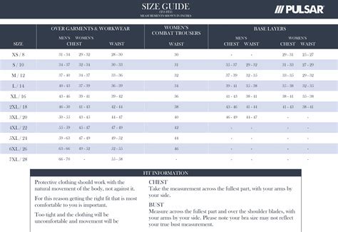 Coverall Size Chart Canada A Visual Reference Of Charts Chart Master