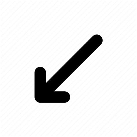 Arrow Diagonal Direction Navigation Bottom Left Icon Download On