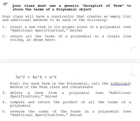 Solved The Arravlnsc Class I The Term Class In The Term