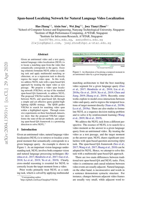 Pdf Span Based Localizing Network For Natural Language Video Localization