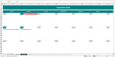 Excel Calender Template 2021 Excel Calendar Planner Template Monthly