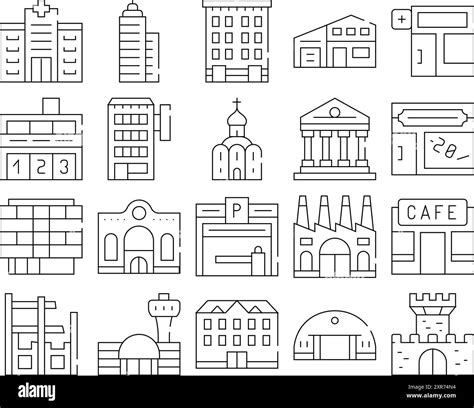 Building Architecture Collection Icons Set Vector Illustrations Stock Vector Image And Art Alamy
