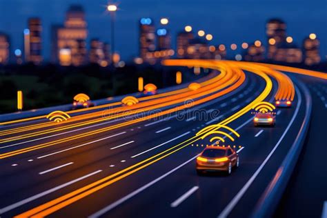 Smart Mobility Aerial View Of Modern Highway And Data Technology With Intelligent Transport