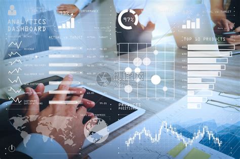 带有关键业绩指标kpi仪表板概念的情报bi和业务分析bb和商业分析ba高清图片下载 正版图片307263524 摄图网
