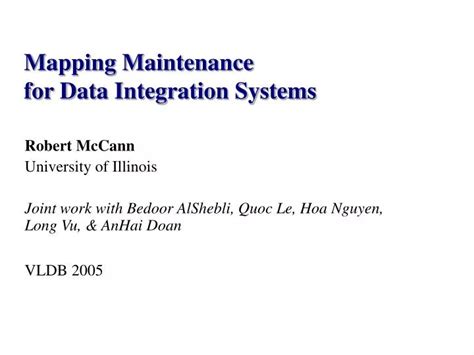 PPT Mapping Maintenance For Data Integration Systems PowerPoint Presentation ID 5498492