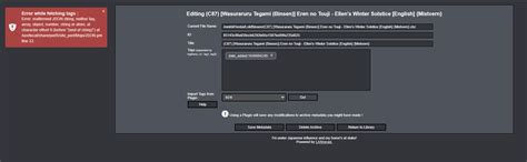Bug Eze Plugin Error Malformed Json String · Issue 571 · Difeguelanraragi · Github