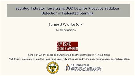 Usenix Security 24 Backdoorindicator Leveraging Ood Data For Proactive Backdoor Detection In