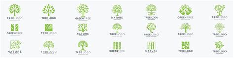 Tree Logo Set Vector Art Icons And Graphics For Free Download