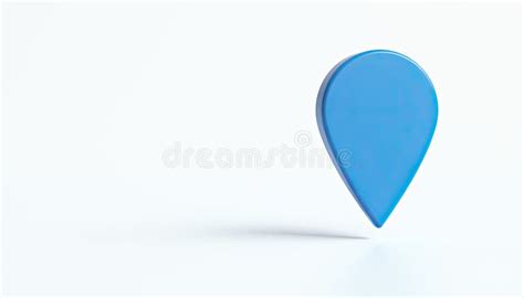 A Blue Map Pin Icon Hovering Against A White Background Casting A Subtle Shadow Stock