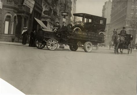 Driver And Passenger In 1908 Packard Truck Packard Passenger Trucks