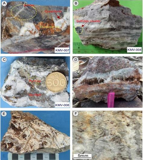 Photographs Showing Various Epithermal Quartz Veins Texture From The