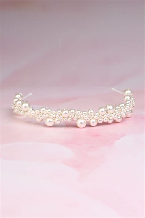 Pearl Cluster Headband Emma Bridals