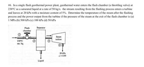 Solved 6 In A Single Flash Geothermal Power Plant