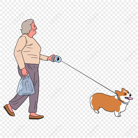 강아지를 산책하는 사람 Png 일러스트 및 벡터 이미지 무료 다운로드 Lovepik