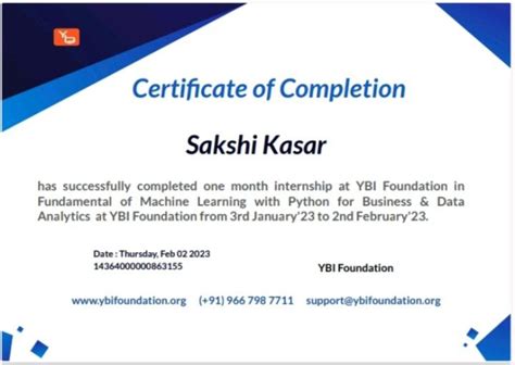 Internship Ybifoundation Datascience Sakshi Kasar
